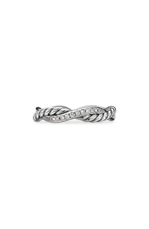 David Yurman Petite Infinity Pavé Diamond Ring - Diamond/silver