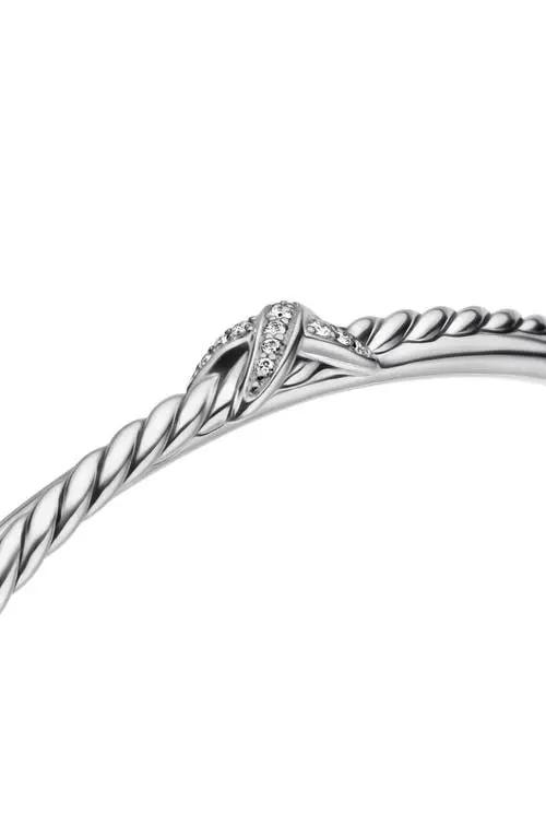 David Yurman Petite X Center Station Bracelet - Diamond/silver