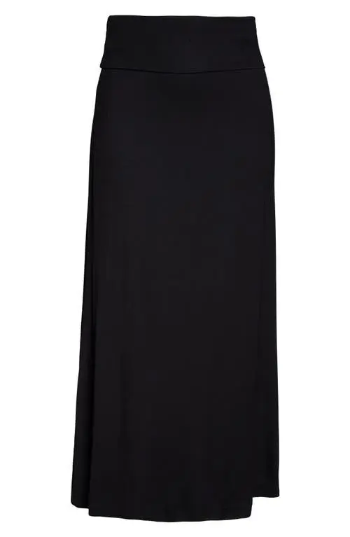 Loveappella Fold Over Maxi Skirt - Black