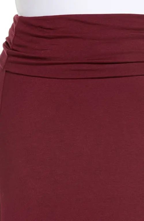 Loveappella Fold Over Maxi Skirt - Burgundy
