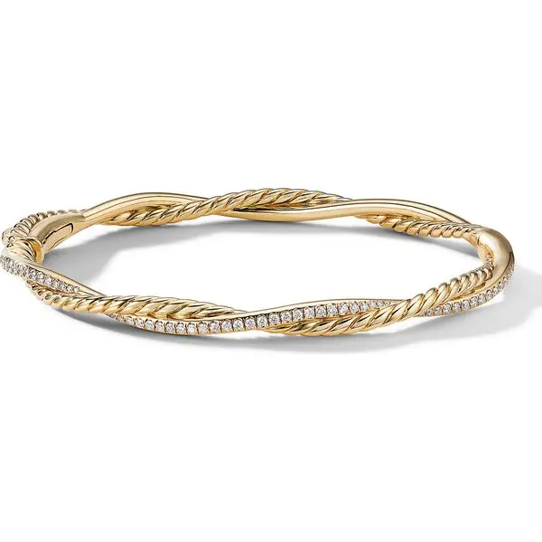David Yurman Petite Infinity Bracelet In Gold With Diamonds - Diamond/yellow Gold
