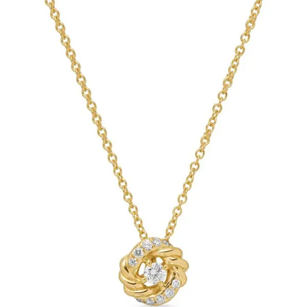 David Yurman Petite Infinity Pendant Necklace In 18k Gold With Diamonds - Diamond/yellow Gold
