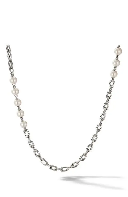 David Yurman Dy Madison Pearl Chain Necklace In 18k Yellow Gold