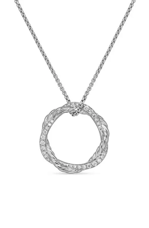 David Yurman Petite Infinity Diamond Pendant Necklace - Diamond/ Silver