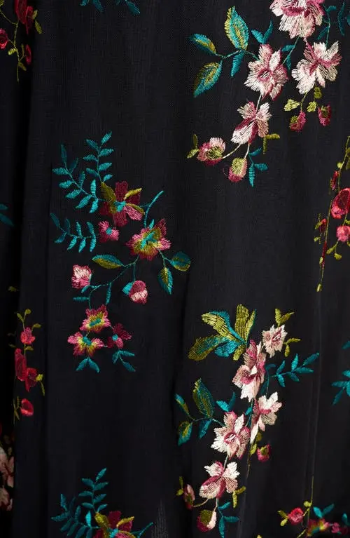 kiyonna wildflower embroidered dress Kiyonna Plus Size Wildflower Embroidered Floral Mesh Dress main image 1