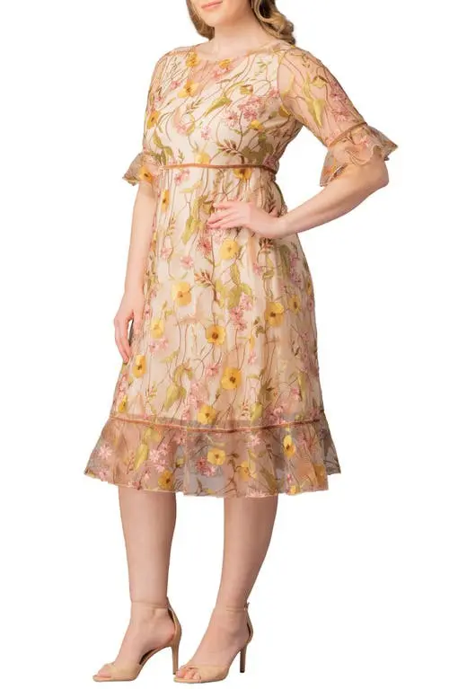 KIYONNA Wildflower Embroidered Fit-and-flare Dress - Sunkissed Garden