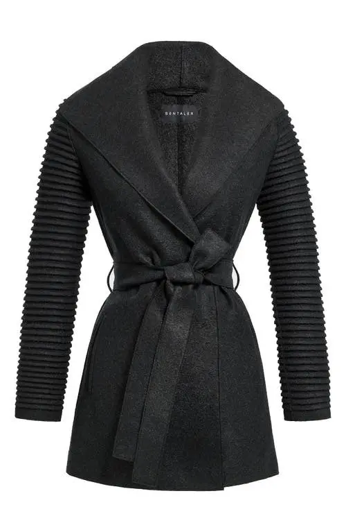 Sentaler Rib Sleeve Alpaca & Wool Wrap Coat