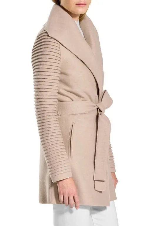 Sentaler Rib Sleeve Alpaca & Wool Wrap Coat