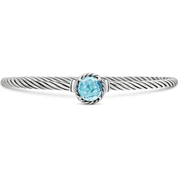 David Yurman Petite Chatelaine® Bracelet In Sterling With Semiprecious Stone - Blue Topaz
