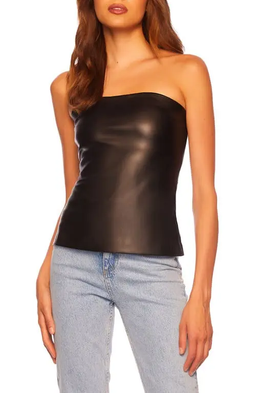 Susana Monaco Faux Leather Tube Top