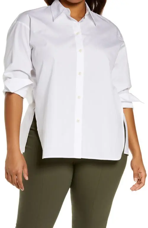 Vince Cotton Poplin Button-up Shirt - Optic White