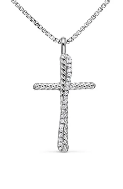 David Yurman Crossover Cross Necklace - Diamond
