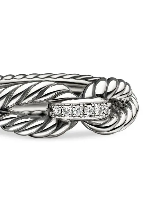 David Yurman Cable Loop Ring With Diamonds - Sterling Silver/diamond