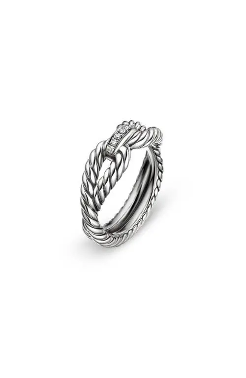 David Yurman Cable Loop Ring With Diamonds - Sterling Silver/diamond