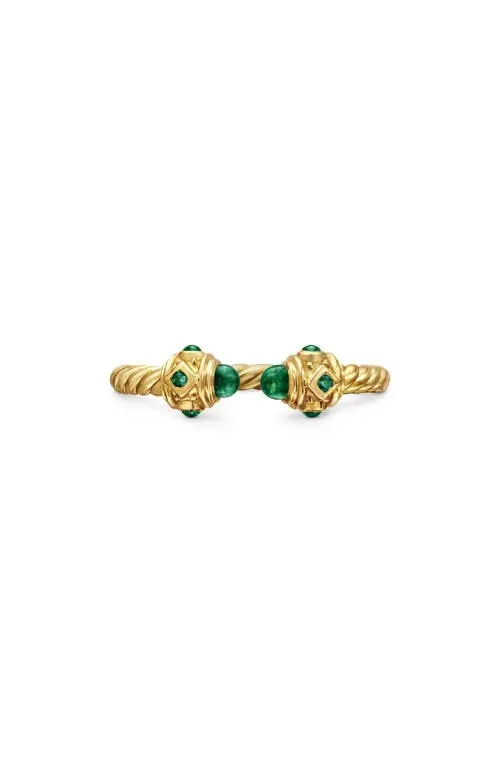 David Yurman Renaissance Ring In 18k Gold With Gemstones And Diamonds - Emerald