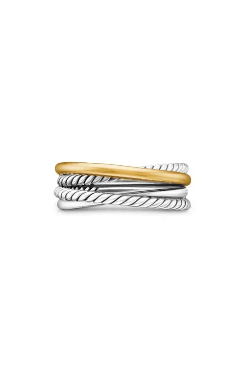 David Yurman Crossover Narrow Ring - Silver/gold