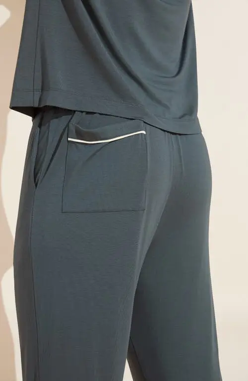 Eberjey William Tencel® Modal Long Pajamas - Pine/ivory