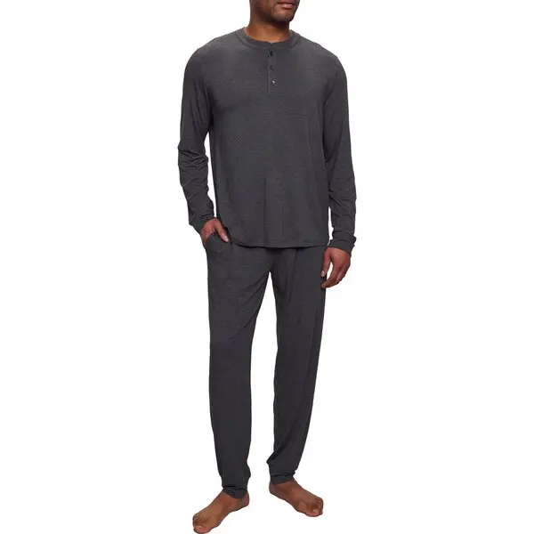Eberjey Henry Jersey Pajamas - Charcoal Heather