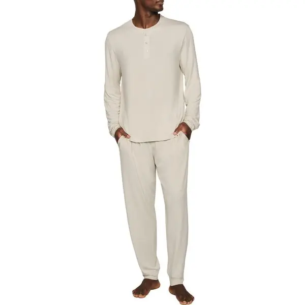 Eberjey Henry Long Sleeve Jersey Pajama Set - Moonstruck