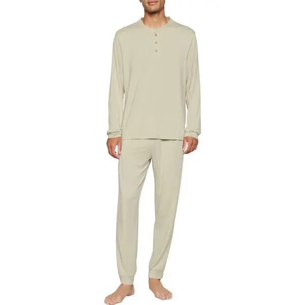 Eberjey Henry Jersey Pajamas - Sandstone