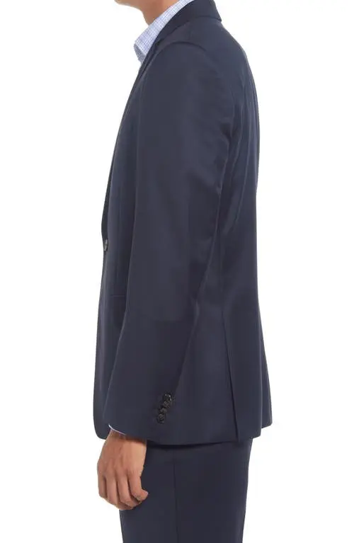 BOSS Slim Fit Solid Wool Suit Jacket - Navy
