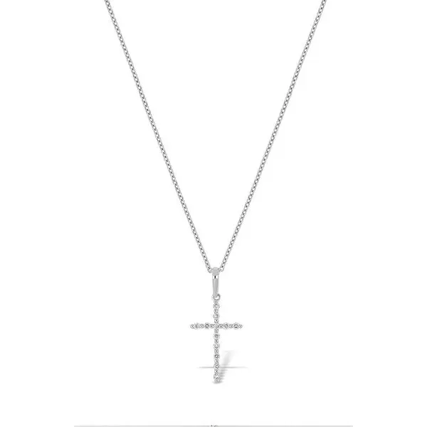 Bony Levy Diamond Cross Pendant Necklace - White Gold