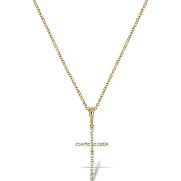 Bony Levy Diamond Cross Pendant Necklace - Yellow