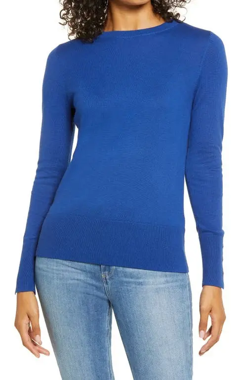 Halogen Crewneck Pullover - Blue Mazarine