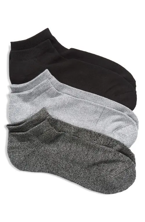 Nordstrom Ankle Socks 3-pack - Charcoal Grey Multi