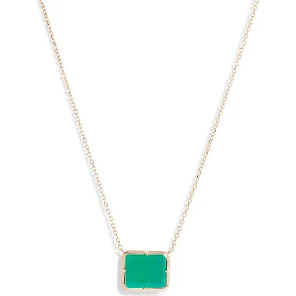 Anzie Melia Green Onyx Pendant Necklace - Green Gold