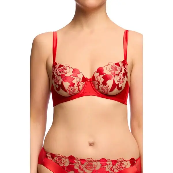 DITA VON TEESE Rosabelle Underwire Balconette Bra - Flame