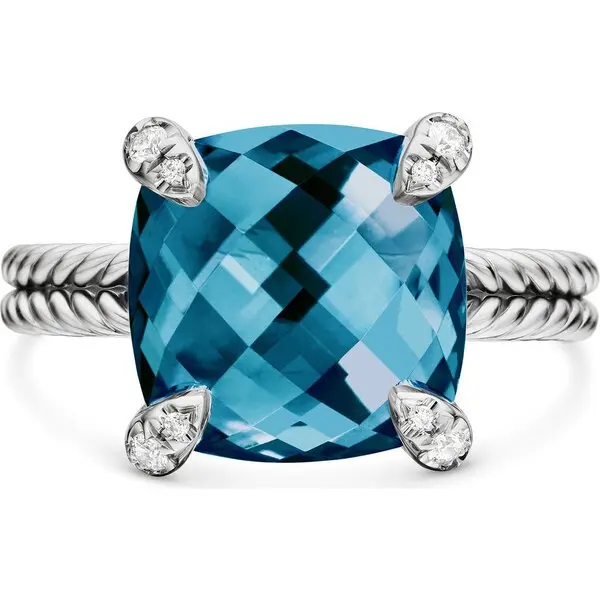 David Yurman Châtelaine Ring - Silver/ Hampton Blue Topaz
