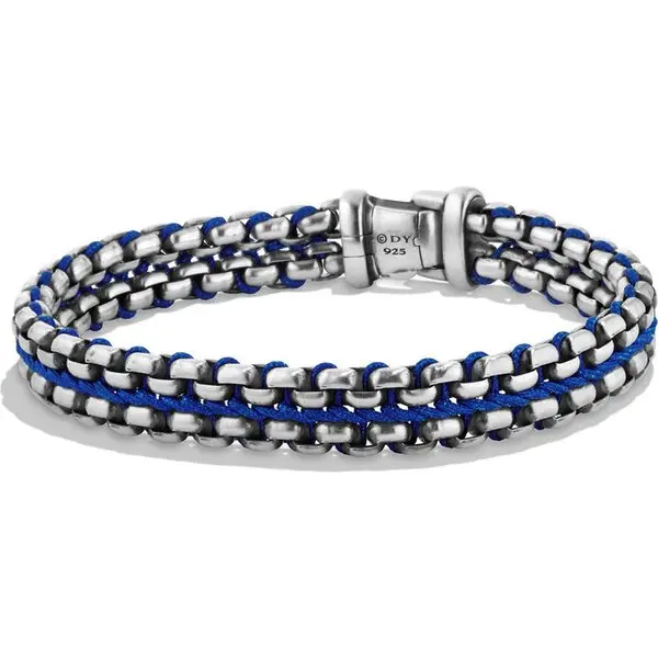 David Yurman Woven Box Chain Bracelet - Silver/blue