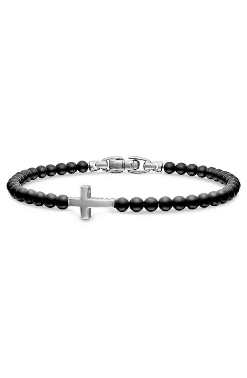 David Yurman Spiritual Beads Cross Bracelet - Silver