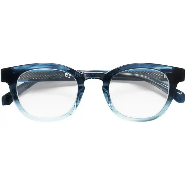 Eyebobs Waylaid 45mm Round Reading Glasses - Blue Fade/ Clear