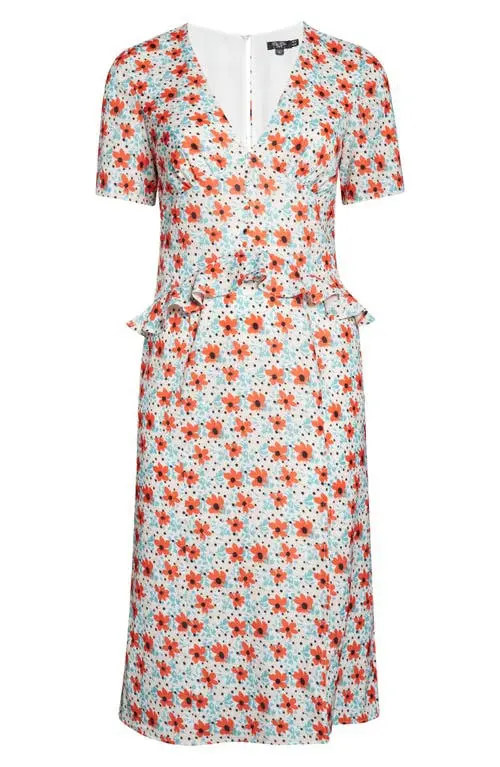 CHI CHI LONDON Floral Ruffle Sheath Dress