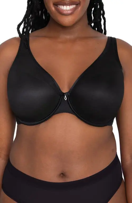 CURVY COUTURE Underwire Plunge Bra - Black