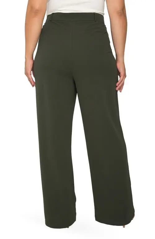 STANDARDS & PRACTICES Pintuck Stretch Crepe Wide Leg Trousers