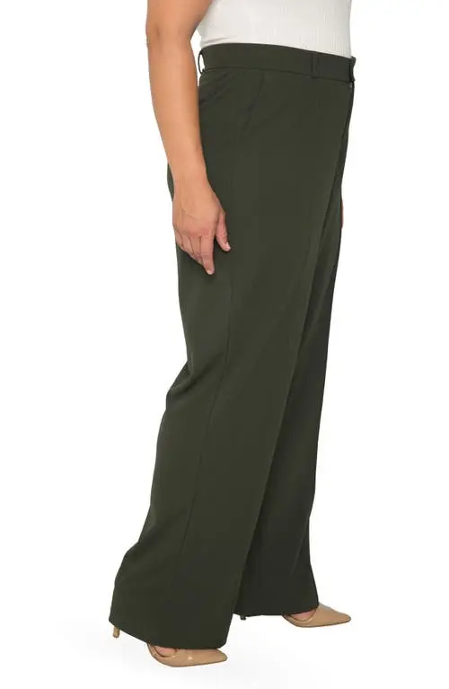 STANDARDS & PRACTICES Pintuck Stretch Crepe Wide Leg Trousers