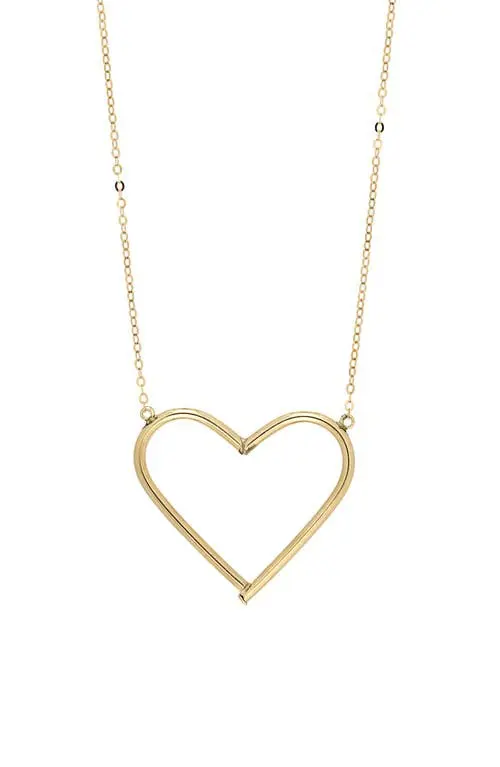 Bony Levy Large 14k Gold Open Heart Pendant Necklace - Yellow