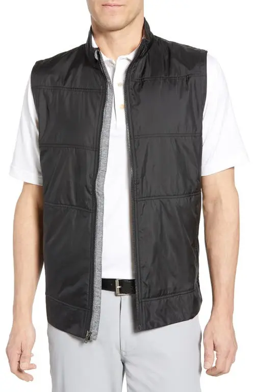 Cutter & Buck Stealth Hybrid Quilted Full Zip Vest - Black