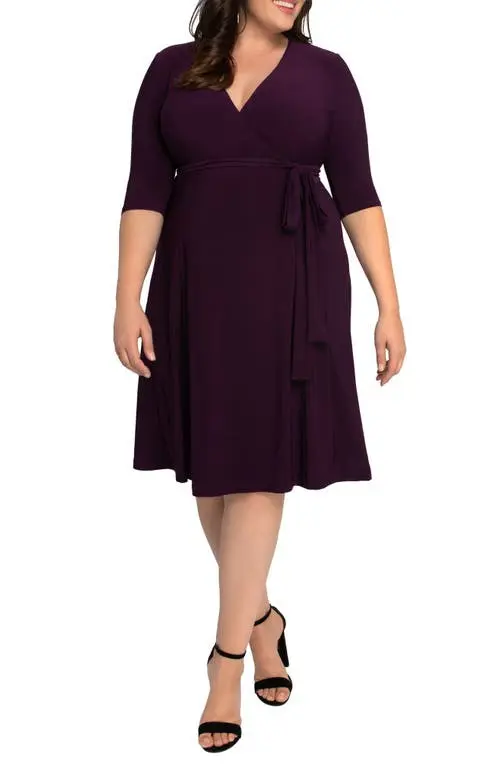 KIYONNA Essential Wrap Dress - Plum Passion