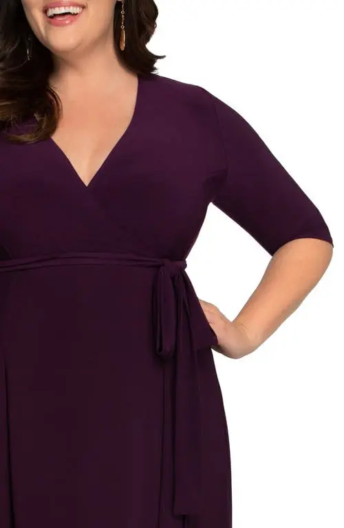 KIYONNA Essential Wrap Dress - Plum Passion