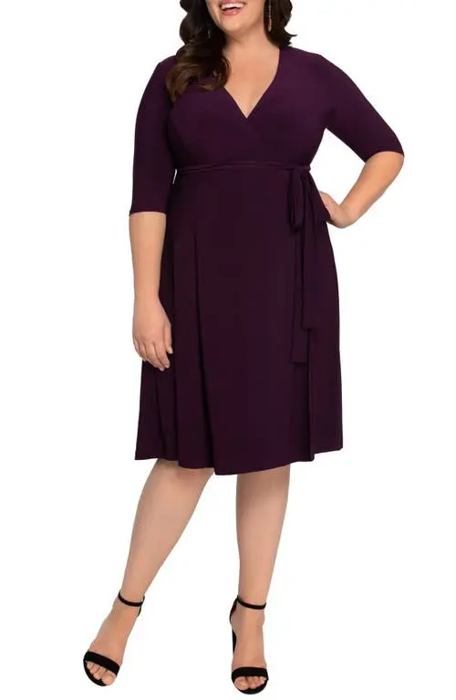 KIYONNA Essential Wrap Dress - Plum Passion