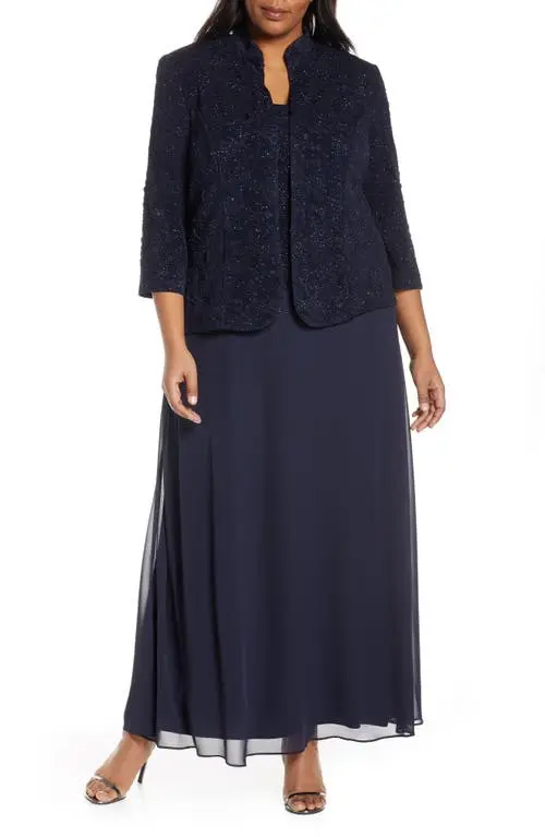 Alex Evenings Mock Two-piece Gown With Jacket
