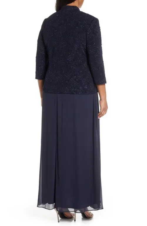 Alex Evenings Mock Two-piece Gown With Jacket