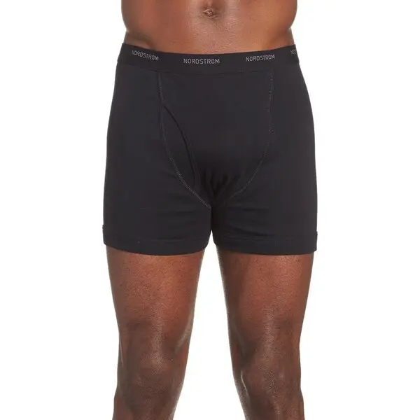 Nordstrom 3-pack Supima® Cotton Boxer Briefs - Black