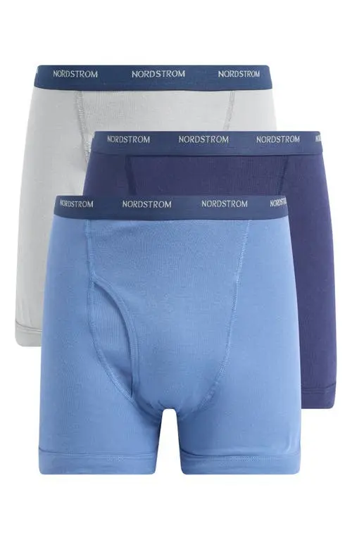Nordstrom 3-pack Supima® Cotton Boxer Briefs - Blue Bijou Multi