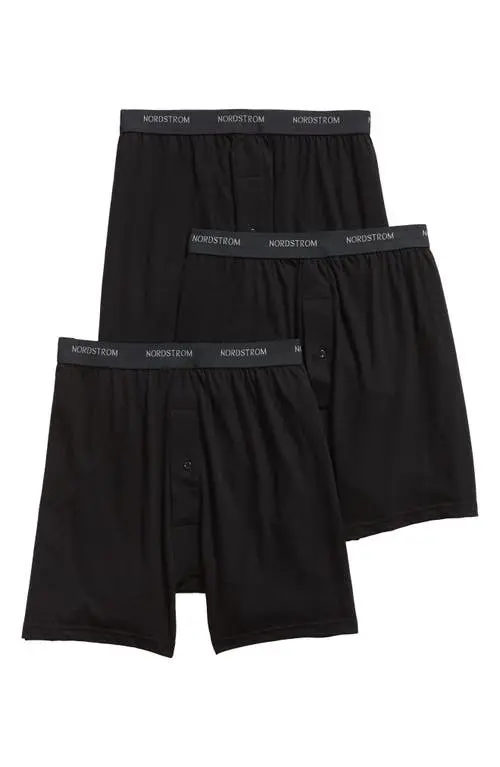 Nordstrom 3-pack Supima® Cotton Boxers - Black
