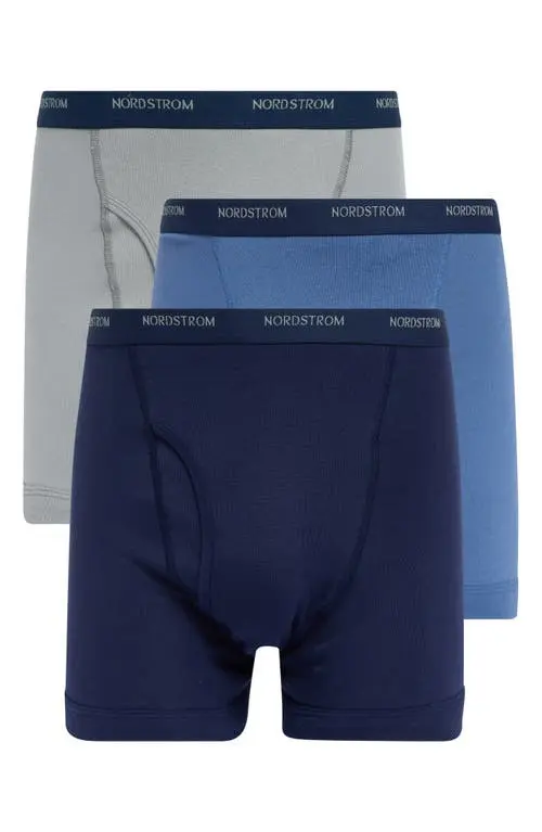 Nordstrom 3-pack Supima® Cotton Boxers - Blue Bijou Multi